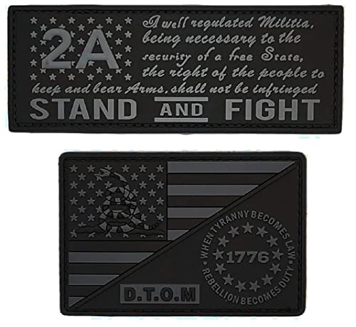 2nd Amendment Stand and Fight Gadsden 1776 PVC Morale Patch [2PC Bundl – MILTACUSA