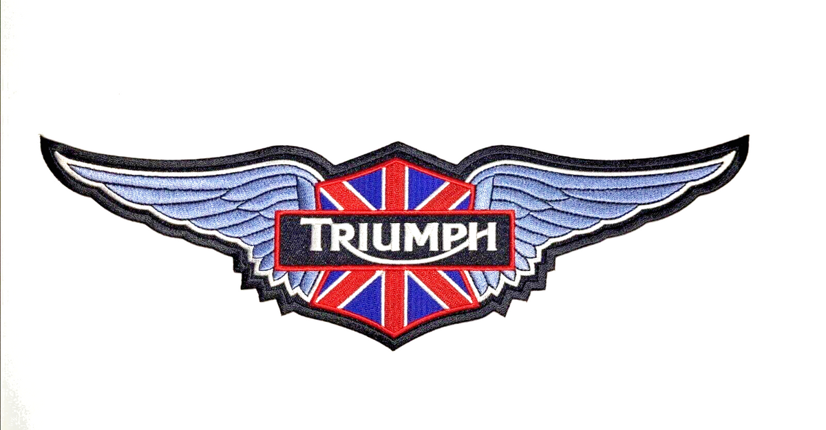 Triumph Motorcycles Racing Embroidered Iron On Biker MC Patch [11.5" X ...