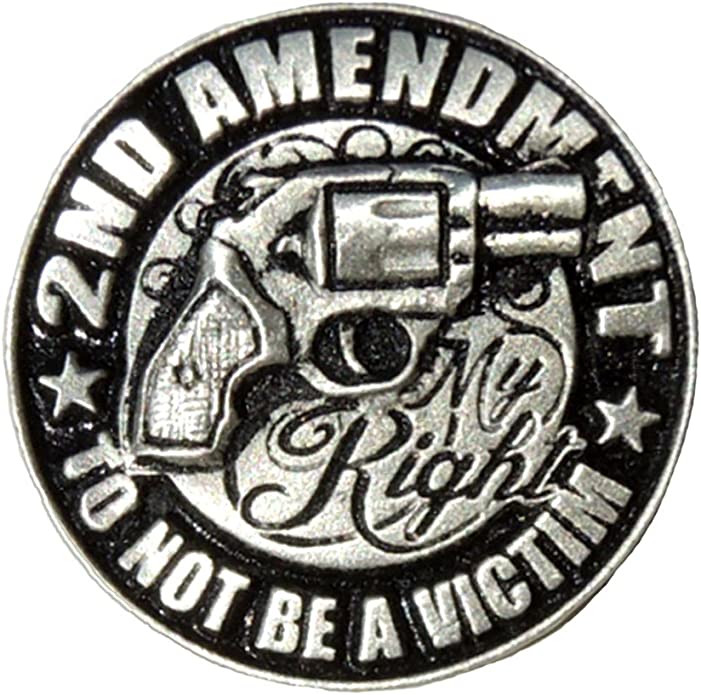 2nd Amendment Pin - Hand Carved Pewter Motorcycle Biker Vest Jacket La ...