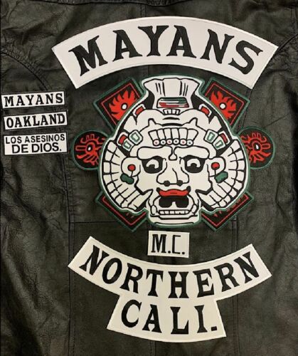SOA Mayans Northern Cali MC Biker Jacket Vest BACK PATCH [7PC BLACK TE ...