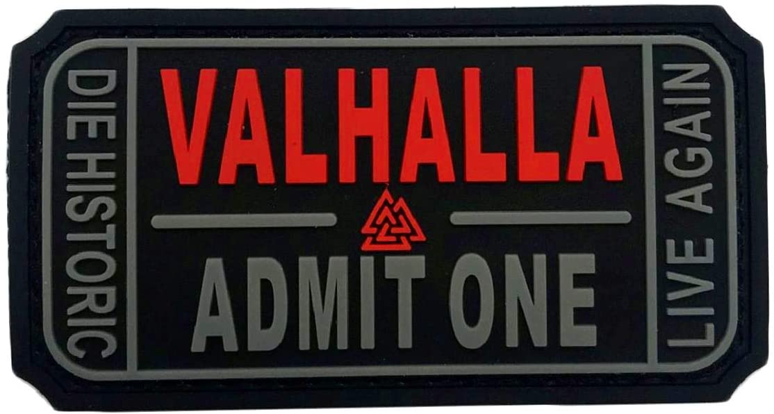 Ticket to Valhalla Admit One Vikings Valknut Patch [“Hook Brand” Faste ...