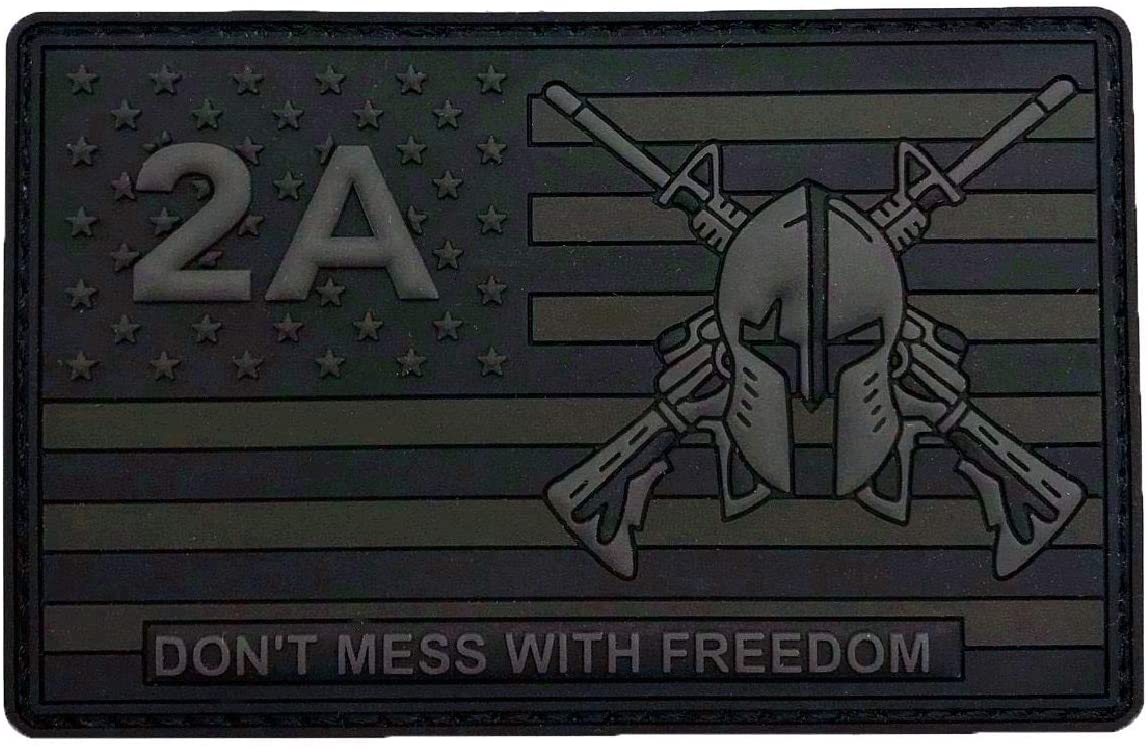2A 2nd Amendment Molon Labe Don't Mess Freedom Patch [3D-PVC Rubber- 3 ...