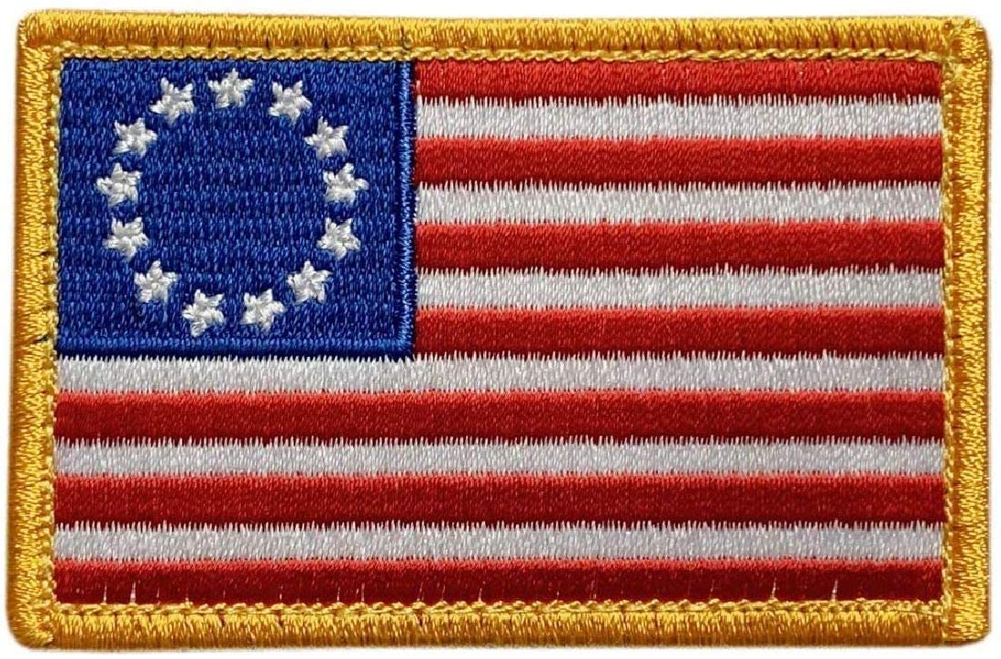 Betsy Ross USA American Flag Patch [Iron on Sew on - 3.0 X 2.0 BS-5 ...