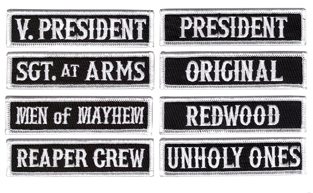 Officer Title Rank Vest Patches President VP Reaper Crew Unholy Ones M ...