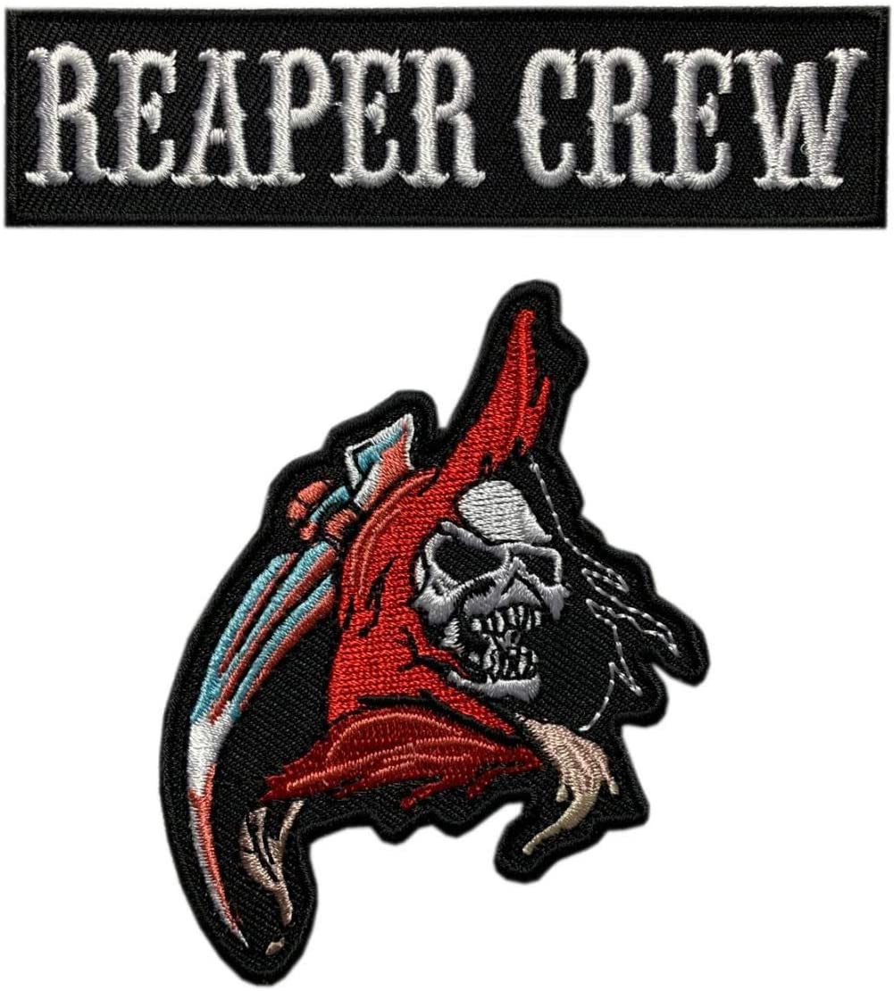 Reaper Crew Reaper Skull Patch [2PC Bundle -“Hook” Fastener -RE1,2 ...