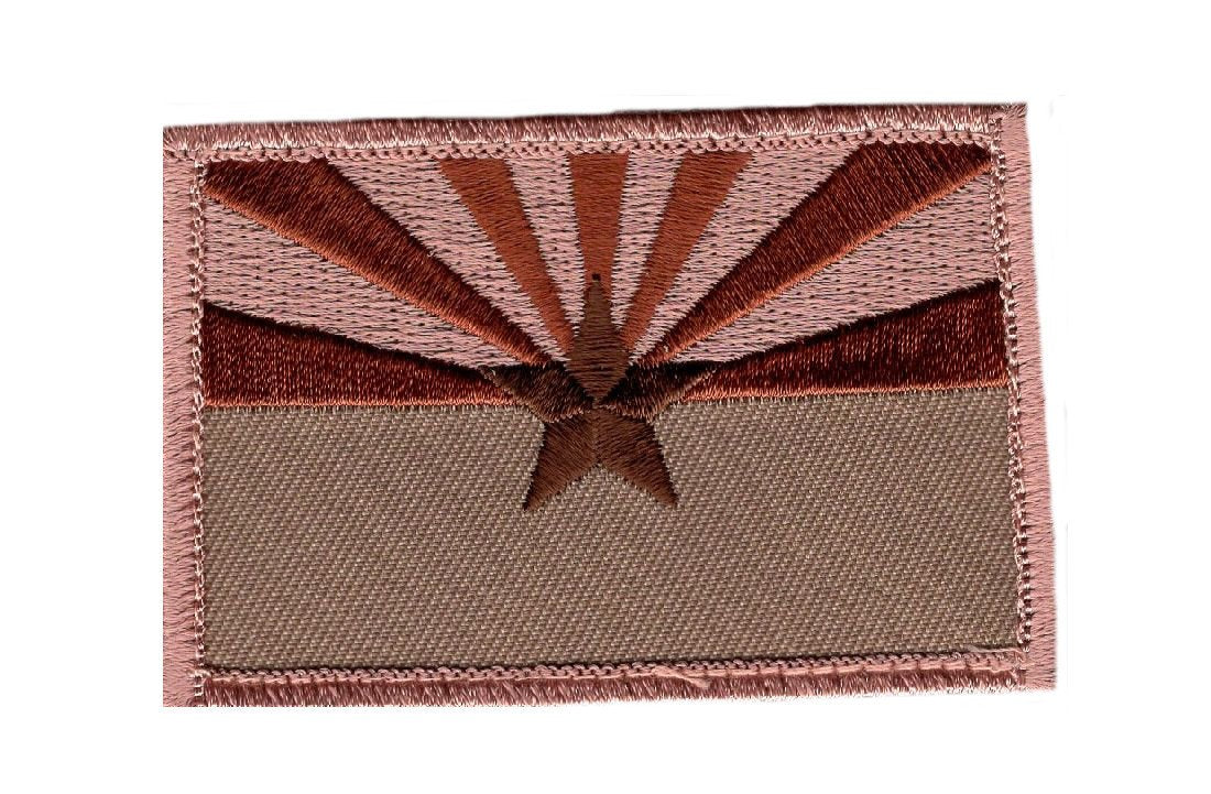 Arizona State Flag Patch (Embroidered Hook) (Tan/Pink) – MILTACUSA