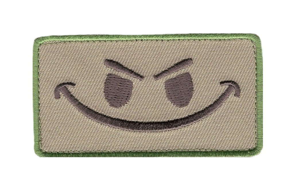 Evil Smiley Face Patch (Embroidered Hook) – MILTACUSA