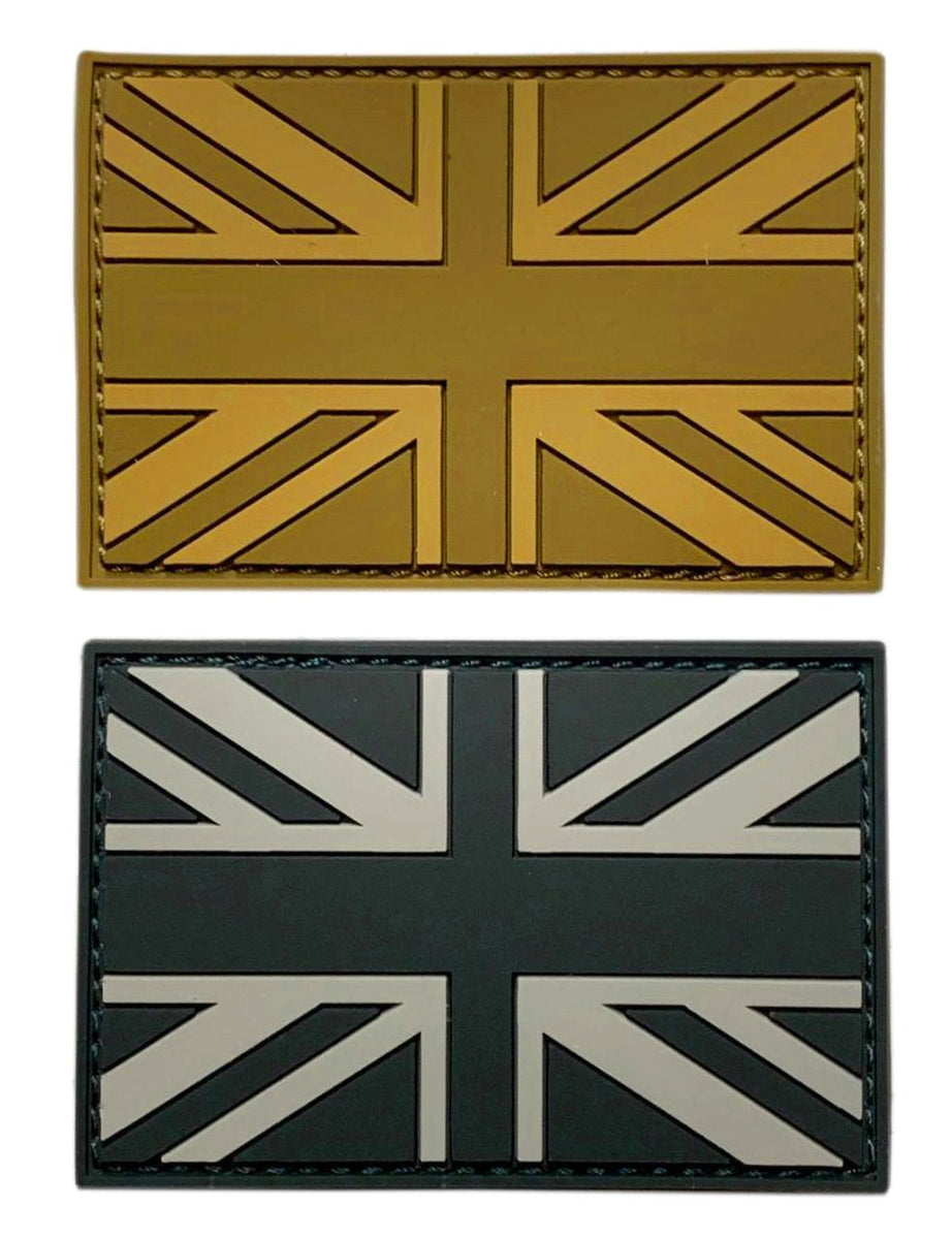 UK British Flag Tactical Patch [2PC Bundle - 3D-PVC Rubber -“Hook Bran ...