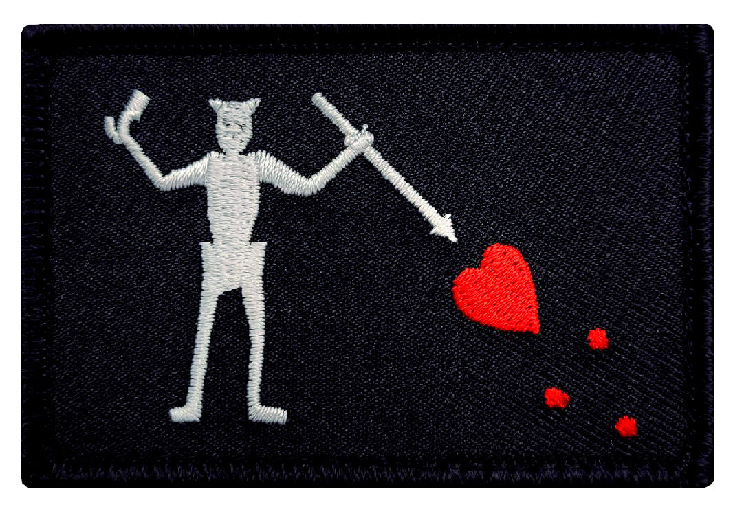 Black Beard Pirate Edward Military Patch [3.0 X 2.0 Hook Fastener Back ...