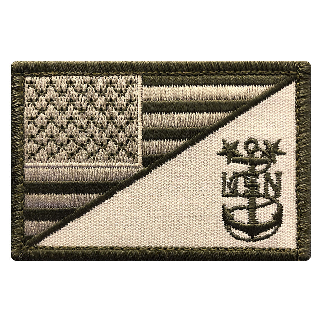 American Flag / Navy Anchor Patch (Embroidered Hook) (Green) – MILTACUSA
