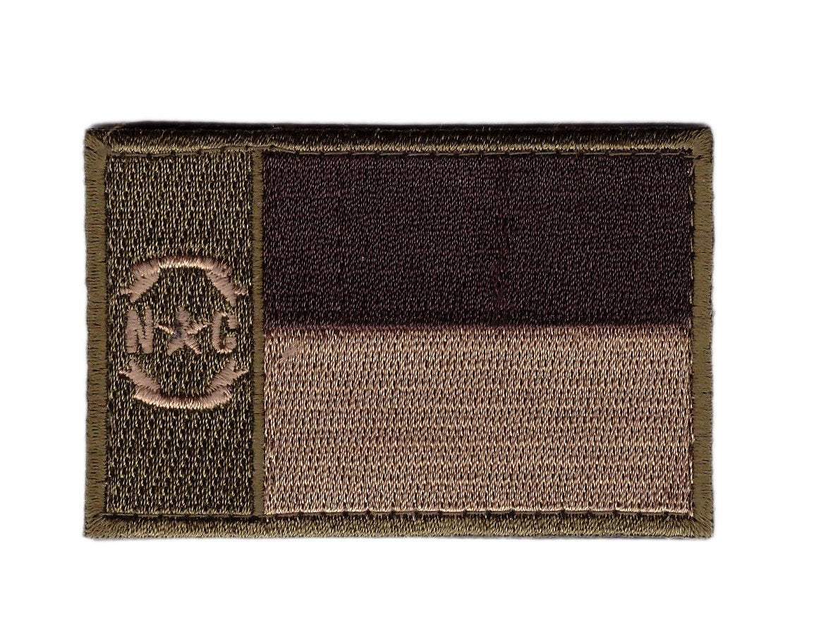North Carolina State Flag Patch (Embroidered Hook) (Green/Brown ...