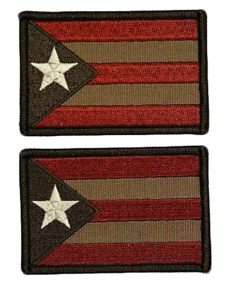 Puerto Rico Flag Patch [2PC Bundle - 3.0 x 2.0 - “Hook Brand” Fastener ...