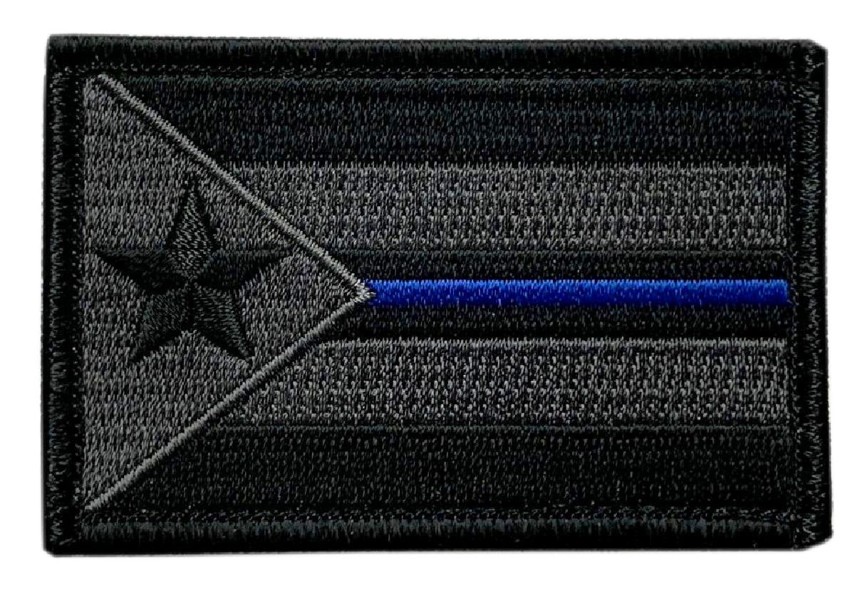 Puerto Rico Flag Police Thin Blue Line Patch [“Hook Brand” Fastener -3 ...
