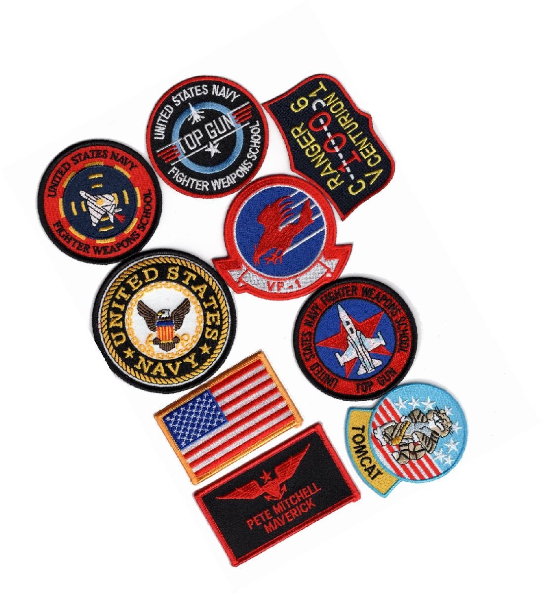 Pete Mitchell 9pc Patch Set (Embroidered Hook) – MILTACUSA