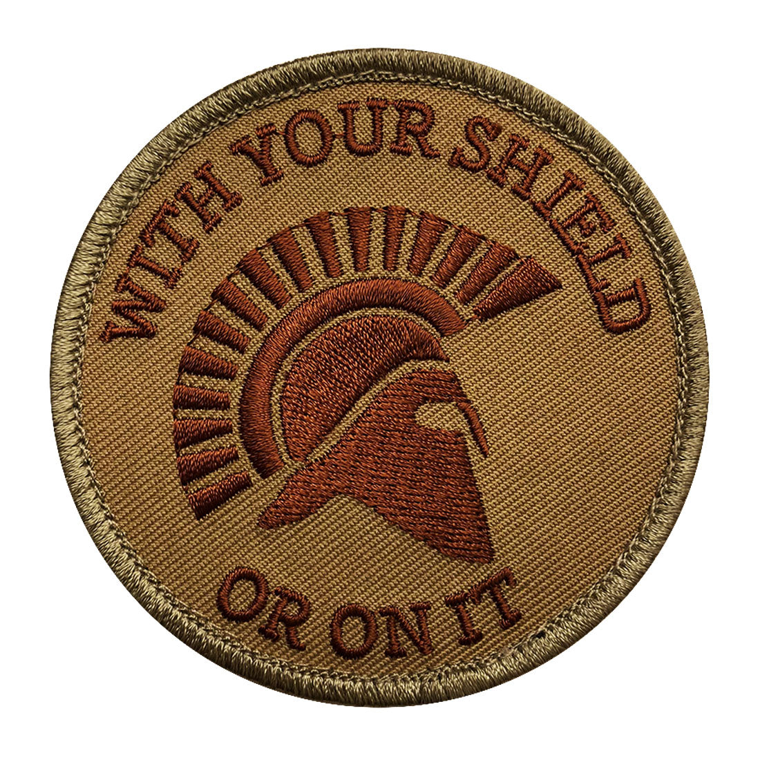 With Your Shield Or On It Spartan Helmet Patch (Embroidered Hook) (Gre ...